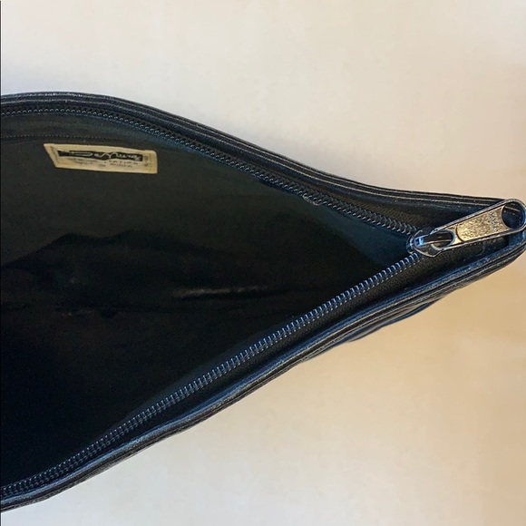 DeMure | Bags | Demure Vintage Black Leather Large Clutch Classic ...